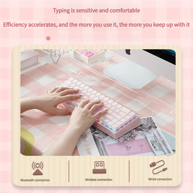 Pink Mechanical Keyboard | Elegant Custom Wireless Typing