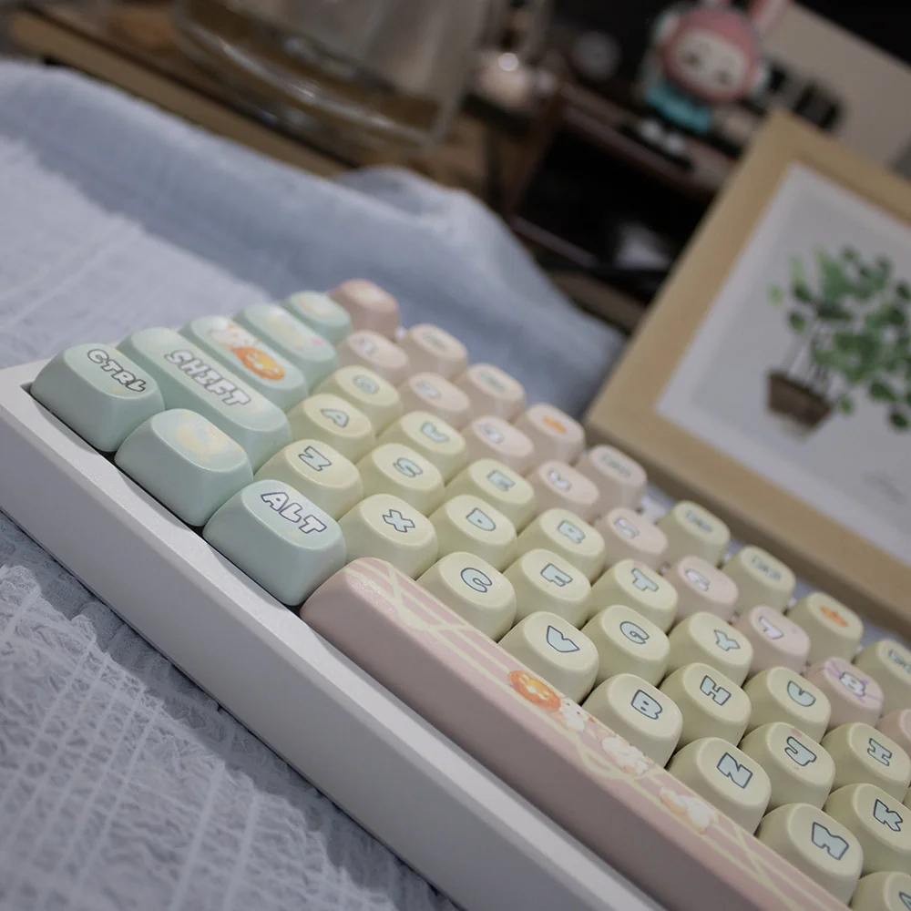 Pink Cat Keycap Set | Adorable Setup