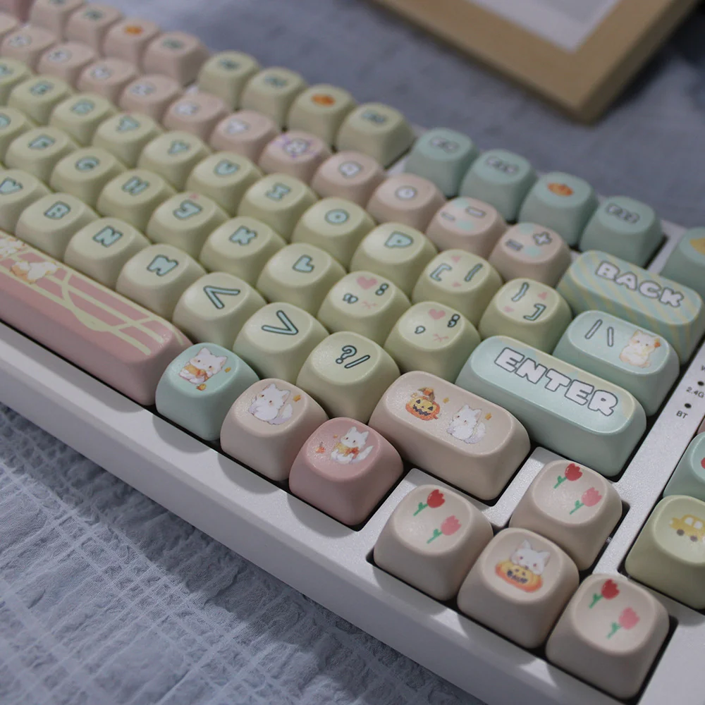 Pink Cat Keycap Set | Adorable Setup