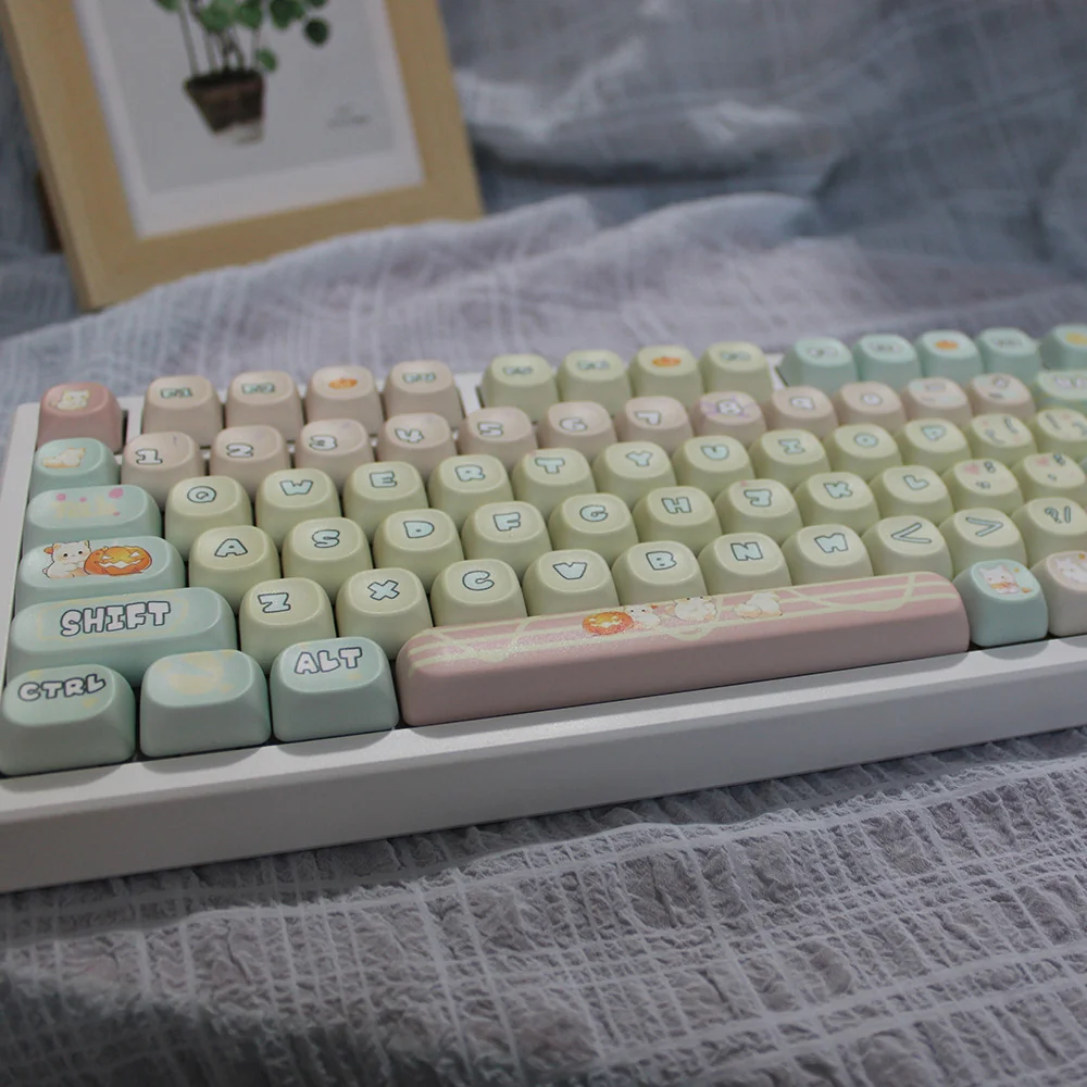 Pink Cat Keycap Set | Adorable Setup