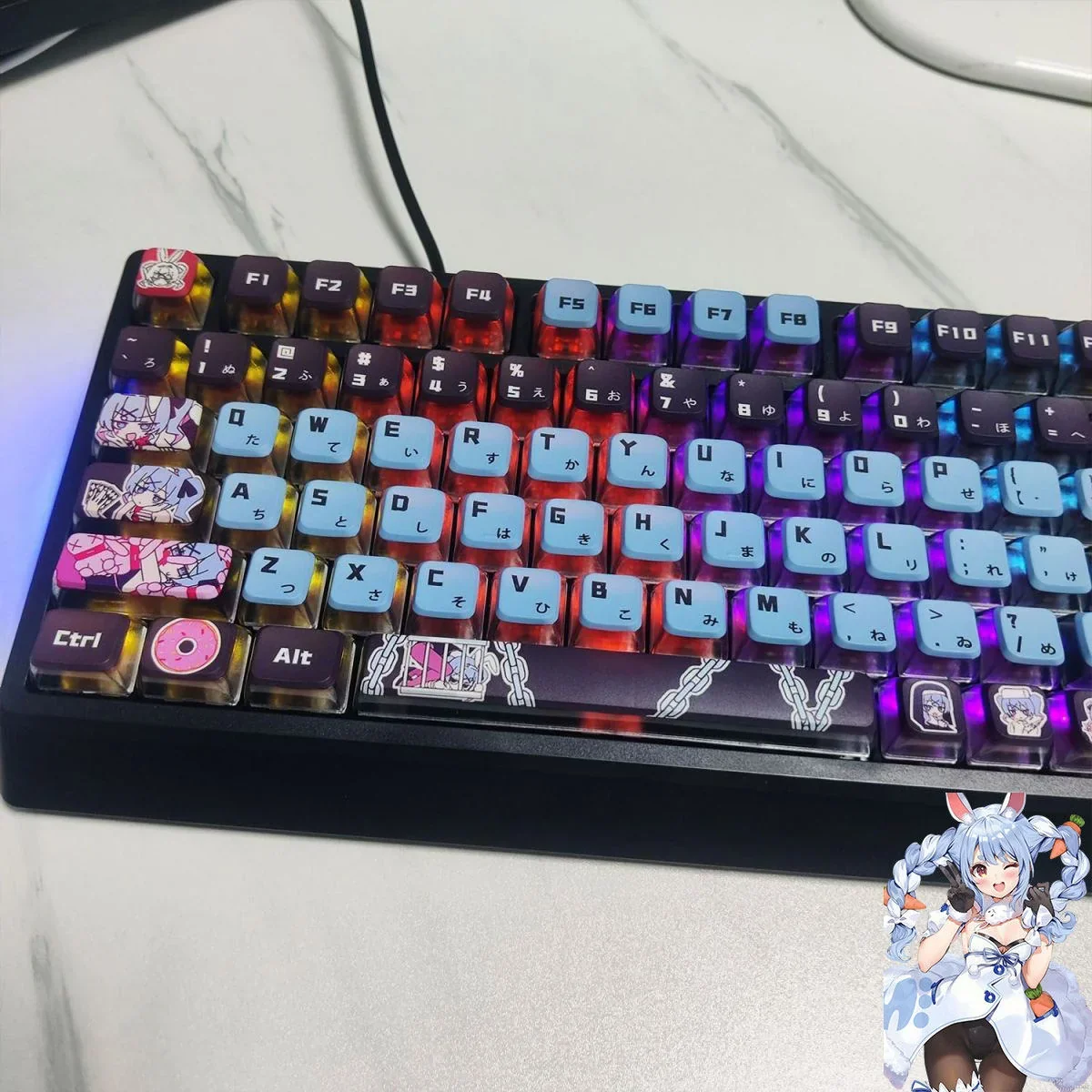 Hatsune Miku Keycap Set | Rabbit Hole Translucent Anime Set