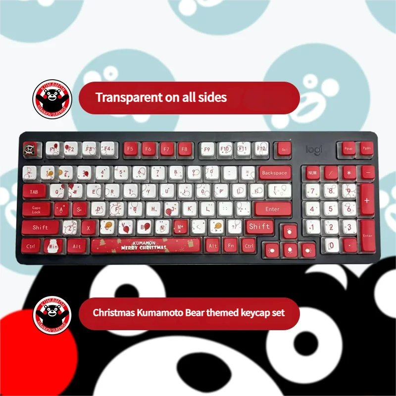 Kumamon Christmas Keycap Set | Festive RGB Translucent