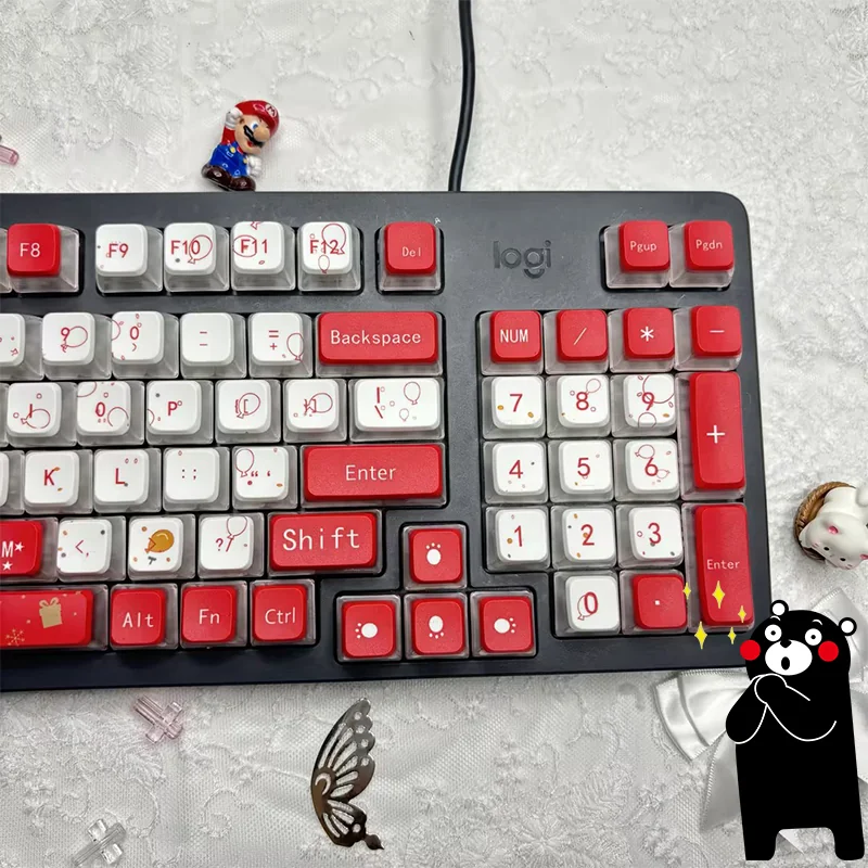 Kumamon Christmas Keycap Set | Festive RGB Translucent