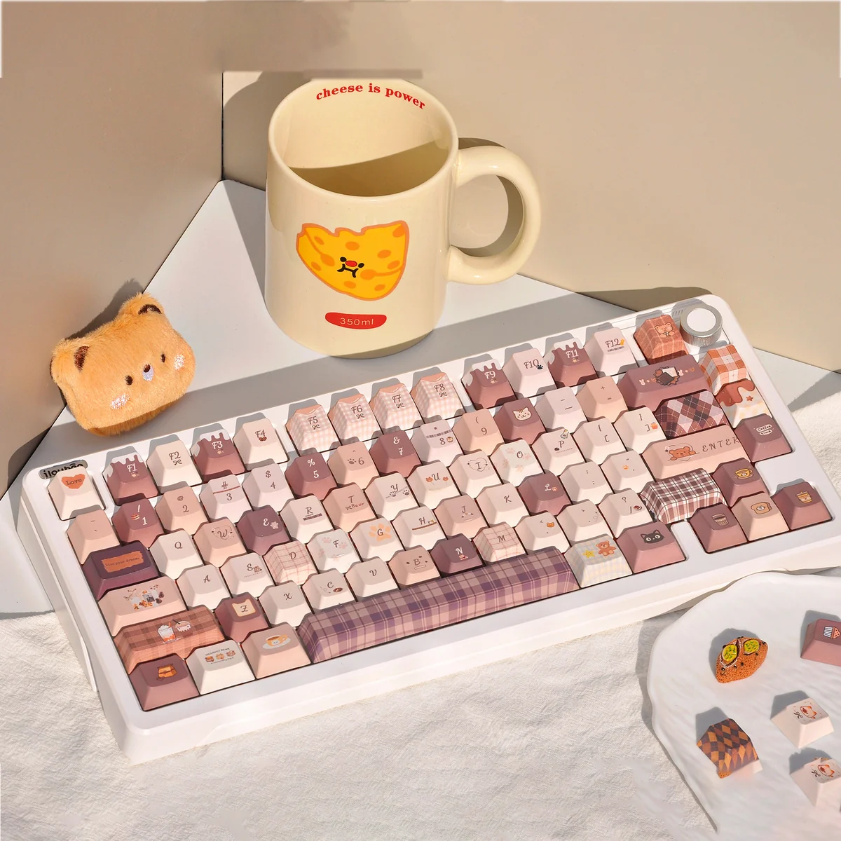 Meow Cafe Keycap Set: Adorable Feline Setup