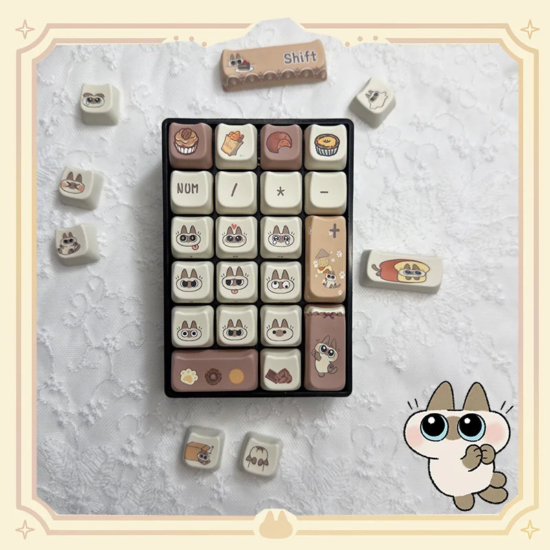 Siamese Cat Keycap Set | Adorable PBT Keycap Set