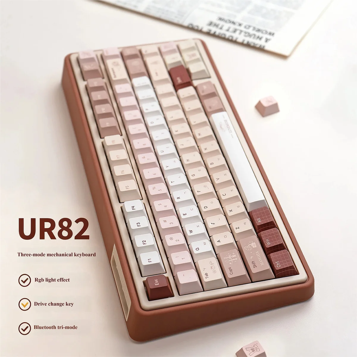 Tri-mode Mechanical Keyboard - UR82 Caramel